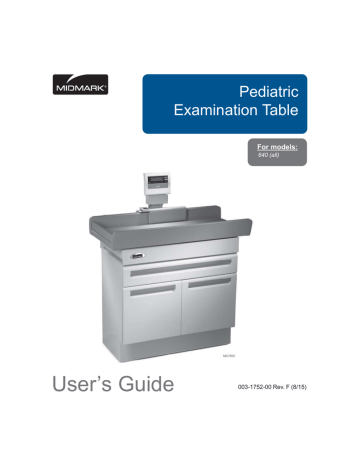 Midmark 640 Pediatric Examination Table User's Guide | Manualzz