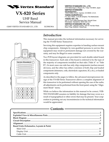 Vertex Standard VX-820 series Service manual | Manualzz