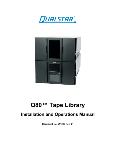 Qualstar Q80 Tape Library Installation and Operations Manual | Manualzz