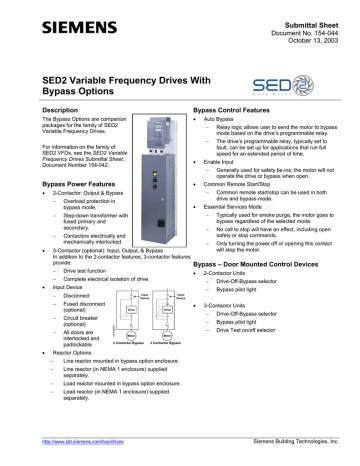 SED2 Bypass Submittal Sheet | Manualzz