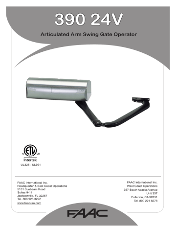 FAAC 390 Manual | Manualzz