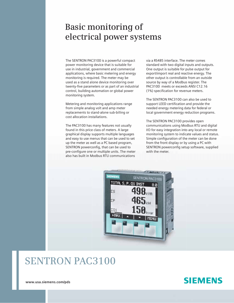 AC/DC Siemens SENTRON PAC4200 Meter Compression Terminals tillescenter ...