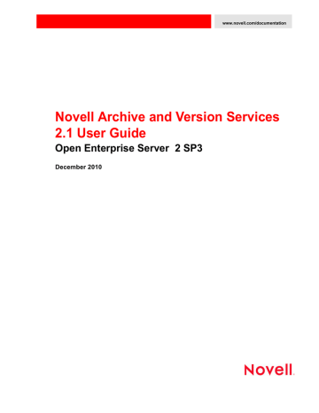 Novell Archive and Version Services 2.1 User Guide | Manualzz