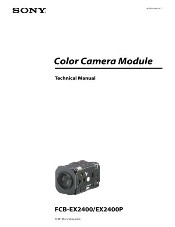 Sony FCB-EX2400/EX2400P Technical Manual | Manualzz