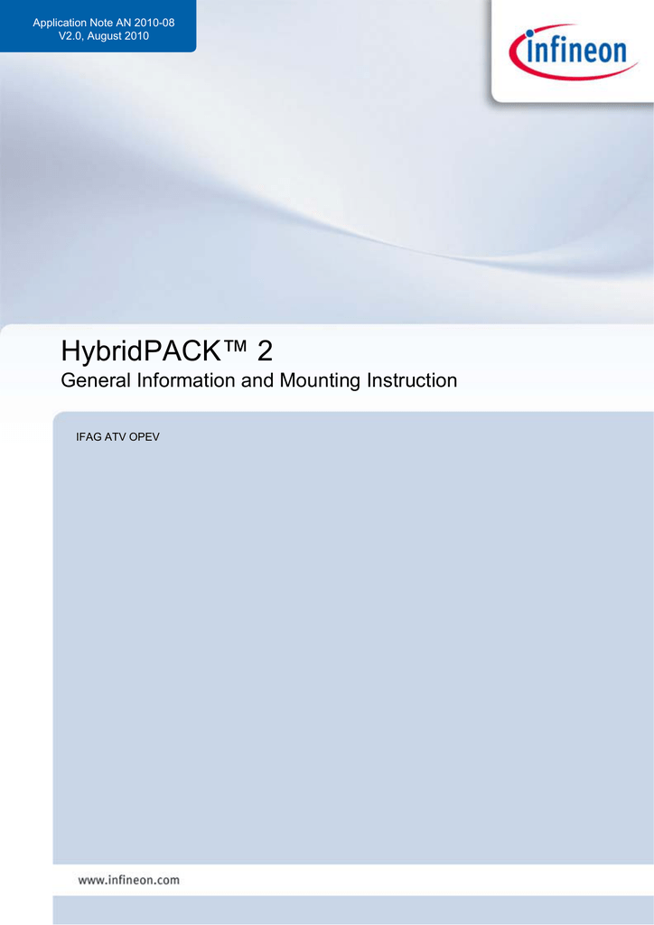 Infineon HybridPACK 2 Mounting Instruction | Manualzz