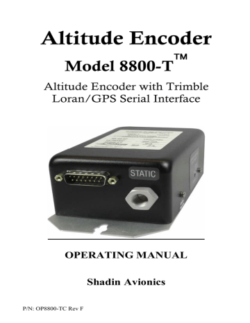 Altitude Encoder 8800-T Operating Manual | Manualzz