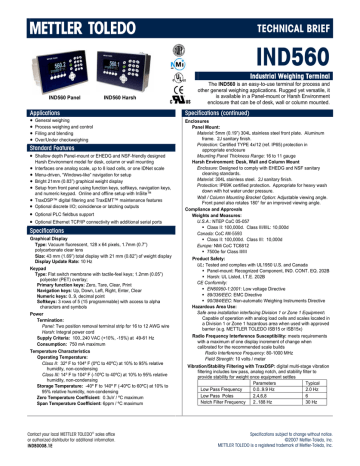 IND560-Technical Brief | Manualzz