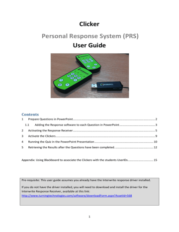 Clicker PRS User Guide | Manualzz