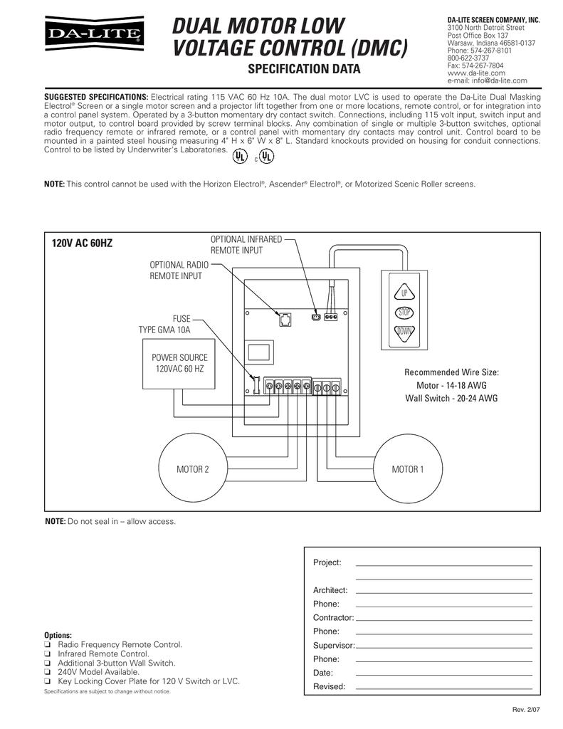 da lite motorized screen wiring diagram - Wiring Diagram