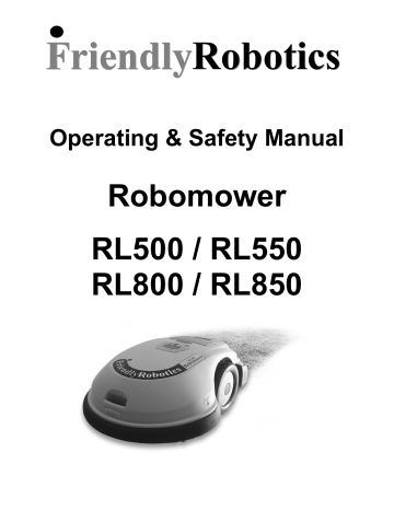 Friendly Robotics robomower RL800 Operating & Safety Manual | Manualzz
