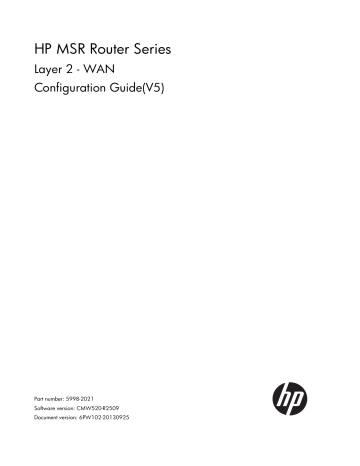 HP MSR Router Series Configuration Guide - Layer 2 - WAN | Manualzz