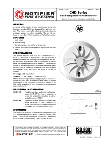 Notifier CHD Series Data Sheet | Manualzz