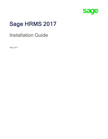 Sage HRMS Software 2017 Installation Guide | Manualzz
