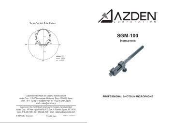 Azden SGM-100 Instructions | Manualzz