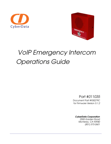 CyberData VoIP Emergency Intercom 011035 Operations Guide | Manualzz
