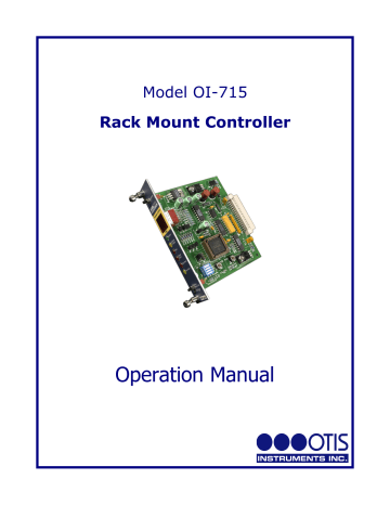 Otis Instruments OI-715 Rack Mount Controller Operation Manual | Manualzz