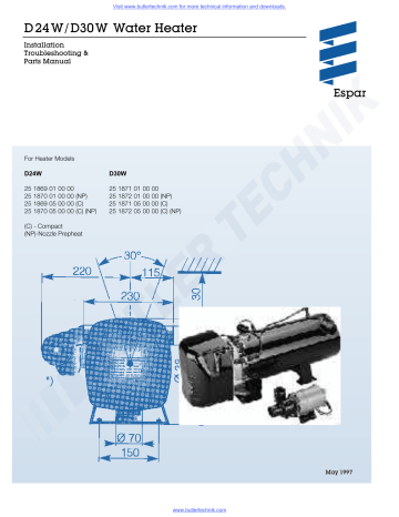Espar D30 W Installation & Parts Manual | Manualzz