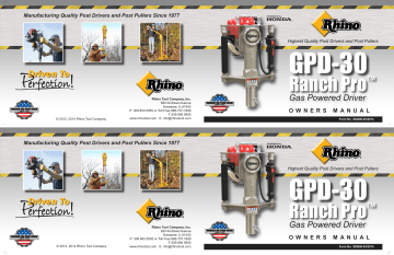 Rhino Ranch Pro GPD-30 Post Driver Owner's Manual | Manualzz