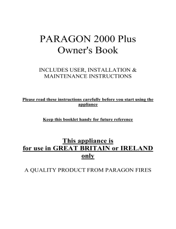 PARAGON 2000 Plus Owner's Book | Manualzz