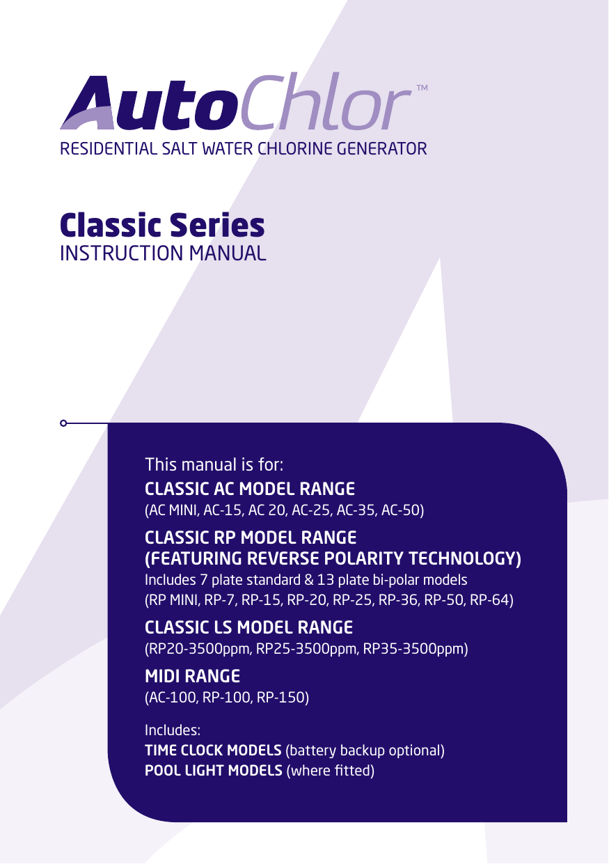 Home Autochlor RP15 pool salt CHLORINATOR CELL replacement electrode ...