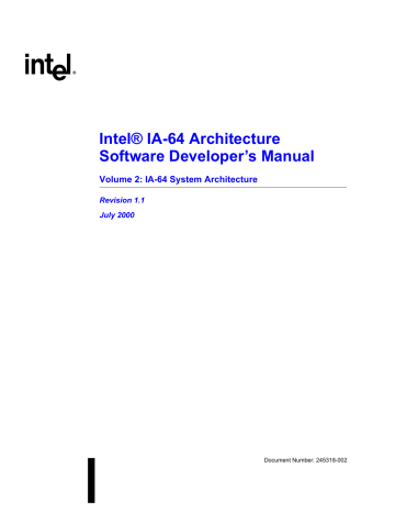 Intel® IA-64 Architecture Software Developer's Manual | Manualzz