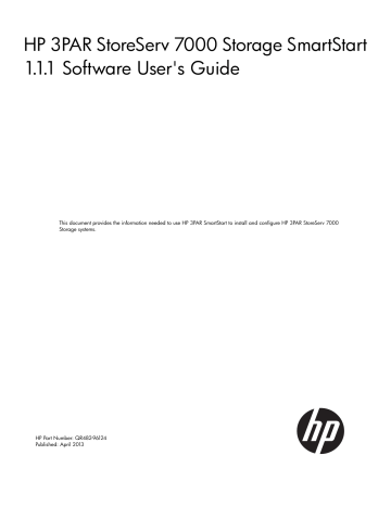 HP StoreServ 7000 SmartStart Software User's Guide | Manualzz