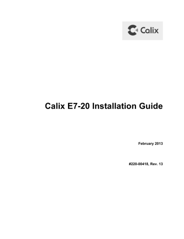 Calix E7-20 Installation manual | Manualzz