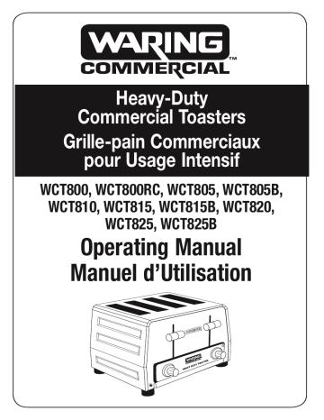 WCT800 Heavy-Duty Commercial Toaster Instruction Manual | Manualzz