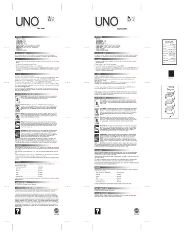 Mattel 40th Anniversary Edition UNO Card Game Instruction Sheet | Manualzz