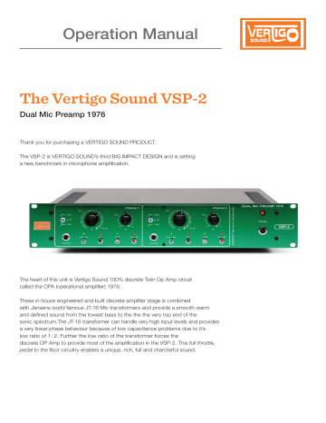 Vertigo Sound VSP-2 Operation Manual | Manualzz