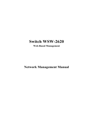 PLANET WSW 2620 Network Management Manual | Manualzz