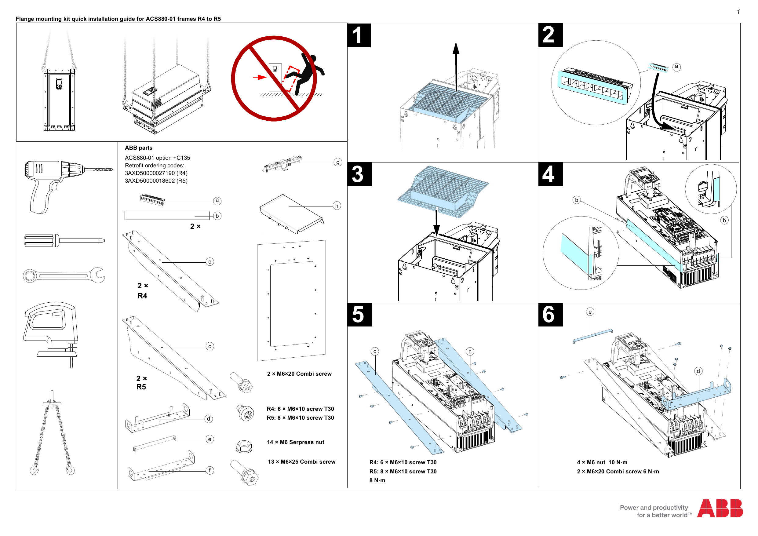 Flange mounting kit quick installation guide for ACS880 | Manualzz