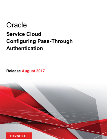 Oracle Service Cloud Pass-Through Authentication User Guide | Manualzz