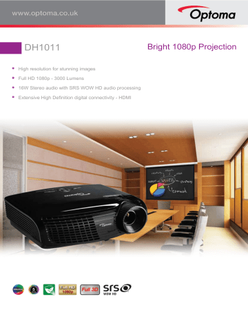 Optoma DH1011 Data Projector User manual | Manualzz