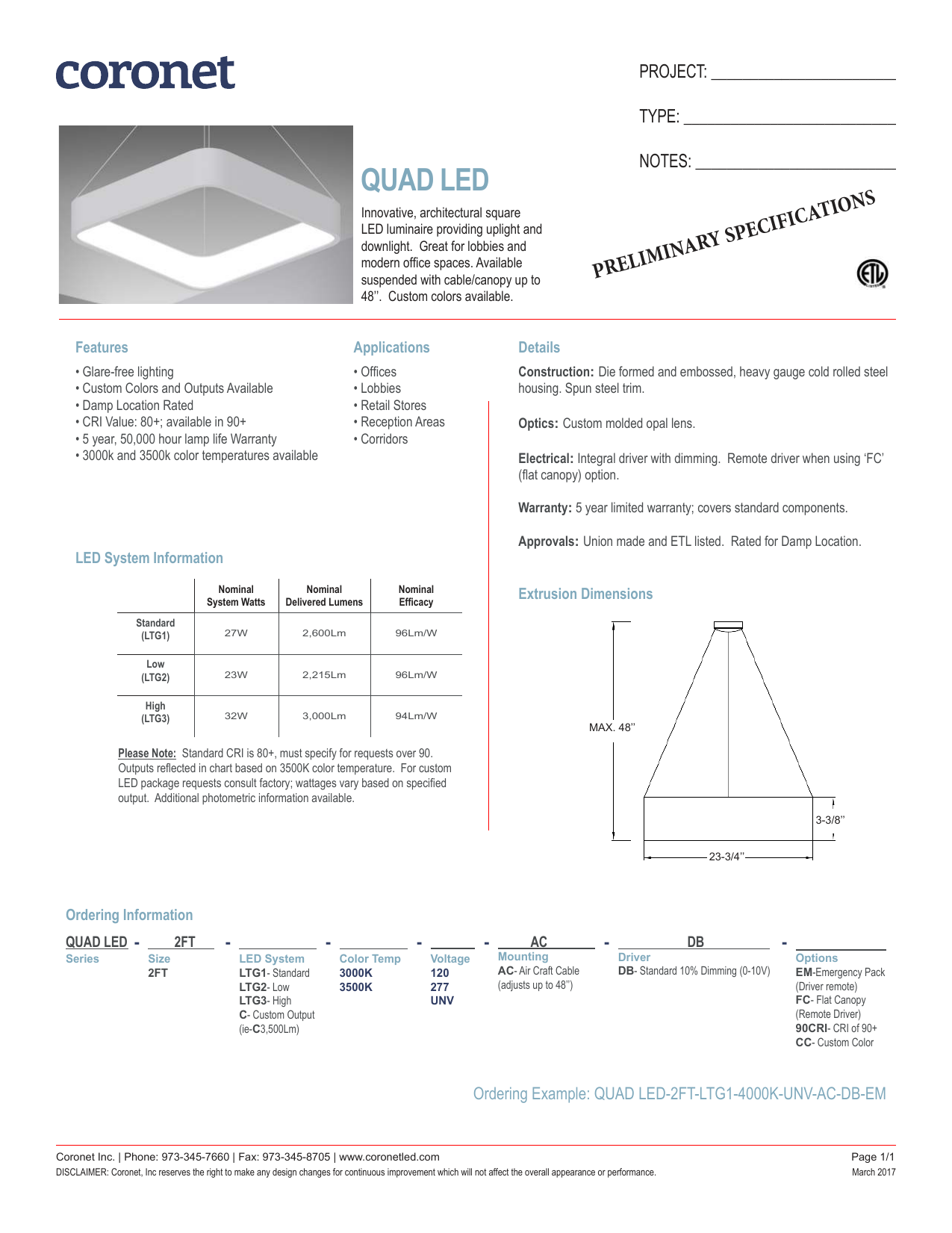 Coronet Lighting Loop Led | Shelly Lighting