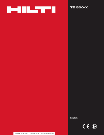 Breaker TE 500-X Operating Instructions | Manualzz