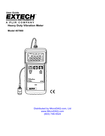 Extech Vibration Meter 407860 User Guide | Manualzz