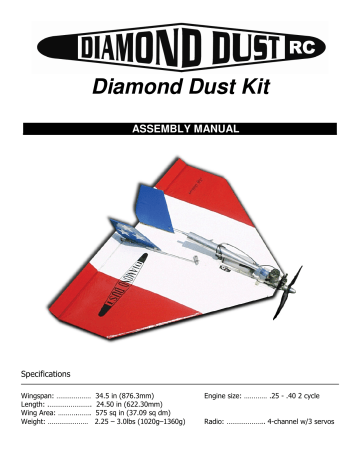 Diamond Dust airplane kit Assembly Manual | Manualzz