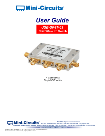 Mini-Circuits USB-SP4T-63 User Guide | Manualzz