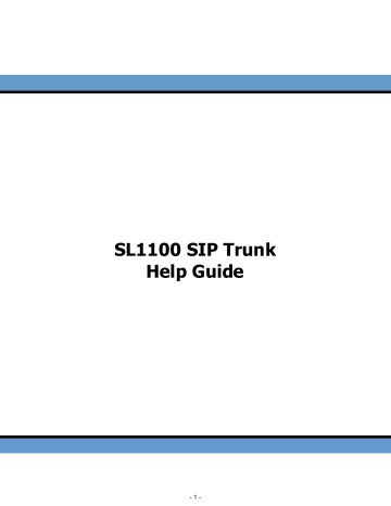 NEC SL1100 SIP Trunk Help Guide | Manualzz