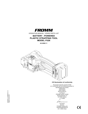 FROMM Plastic Strapping Tool P326 Operation Manual | Manualzz