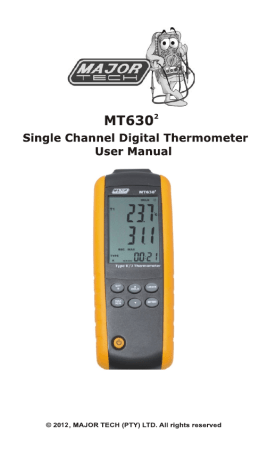 MAJOR TECH MT630 User Manual | Manualzz