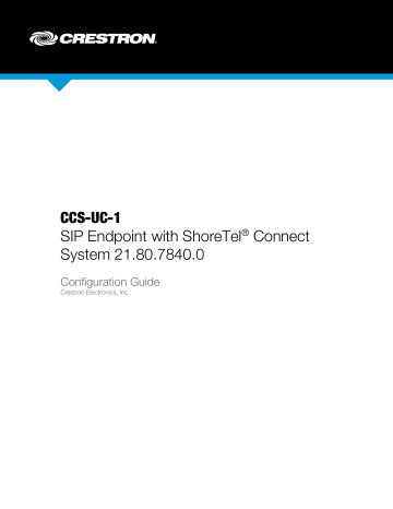 Crestron CCS-UC-1 Configuration Guide | Manualzz