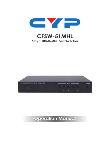 CYP CFSW-51MHL Operation Manual | Manualzz