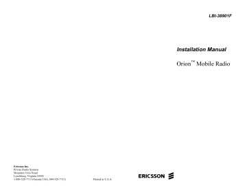 Orion Mobile Radio Installation Manual | Manualzz