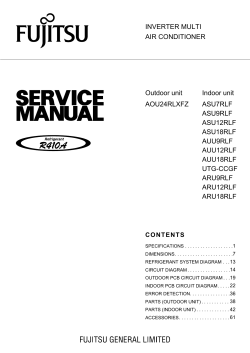 Fujitsu AOU24RLXFZ - Installation manual, Manual, Service manual ...
