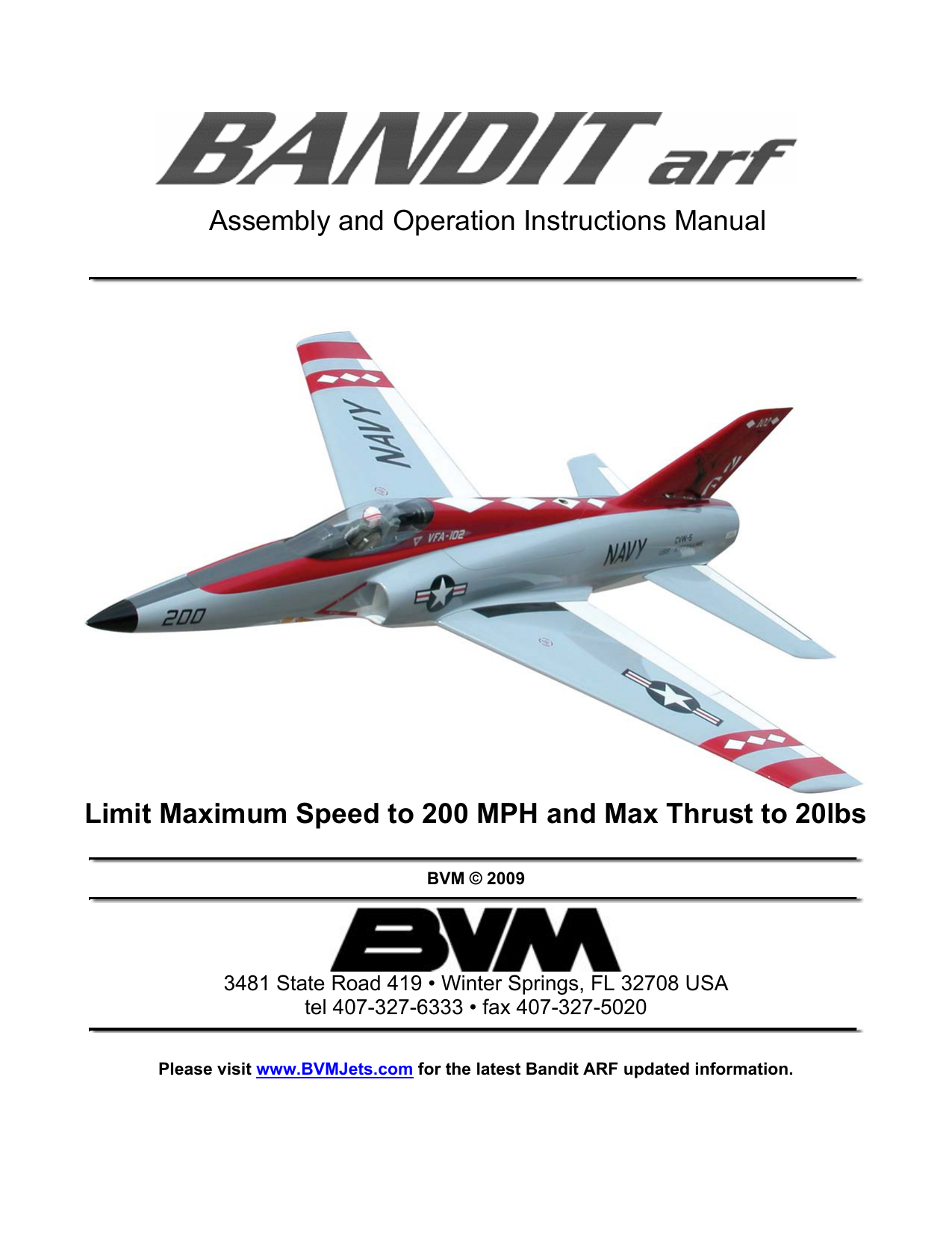 BVM Bandit arf Assembly And Operation Instructions Manual | Manualzz