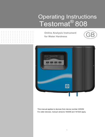 Bedienungsanleitung Testomat 808 | Manualzz