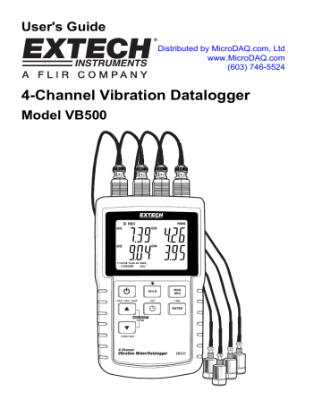 Extech VB500 Vibration Datalogger User Guide | Manualzz