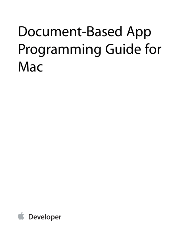 Document-Based App Programming Guide for Mac | Manualzz